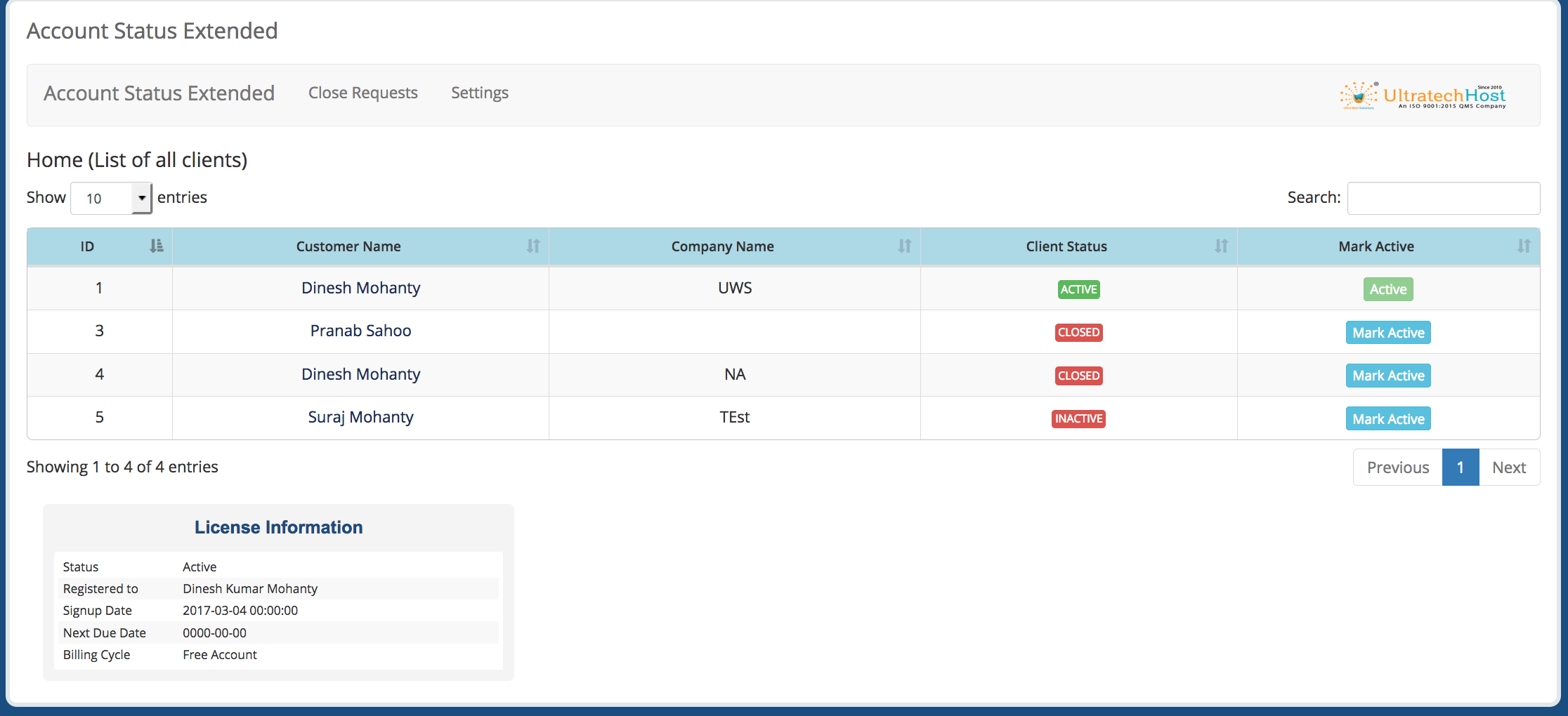 Whmcs Module Whmcs Account Status Extended