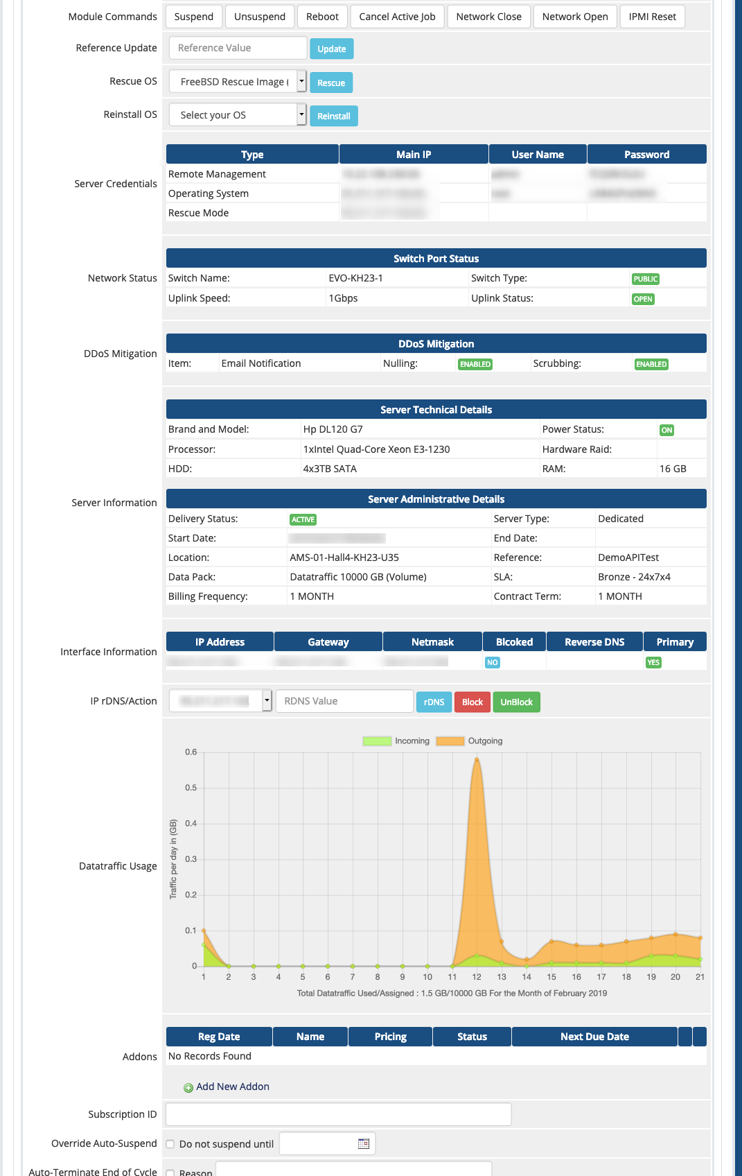 WHMCS Module - Leaseweb Server Automation