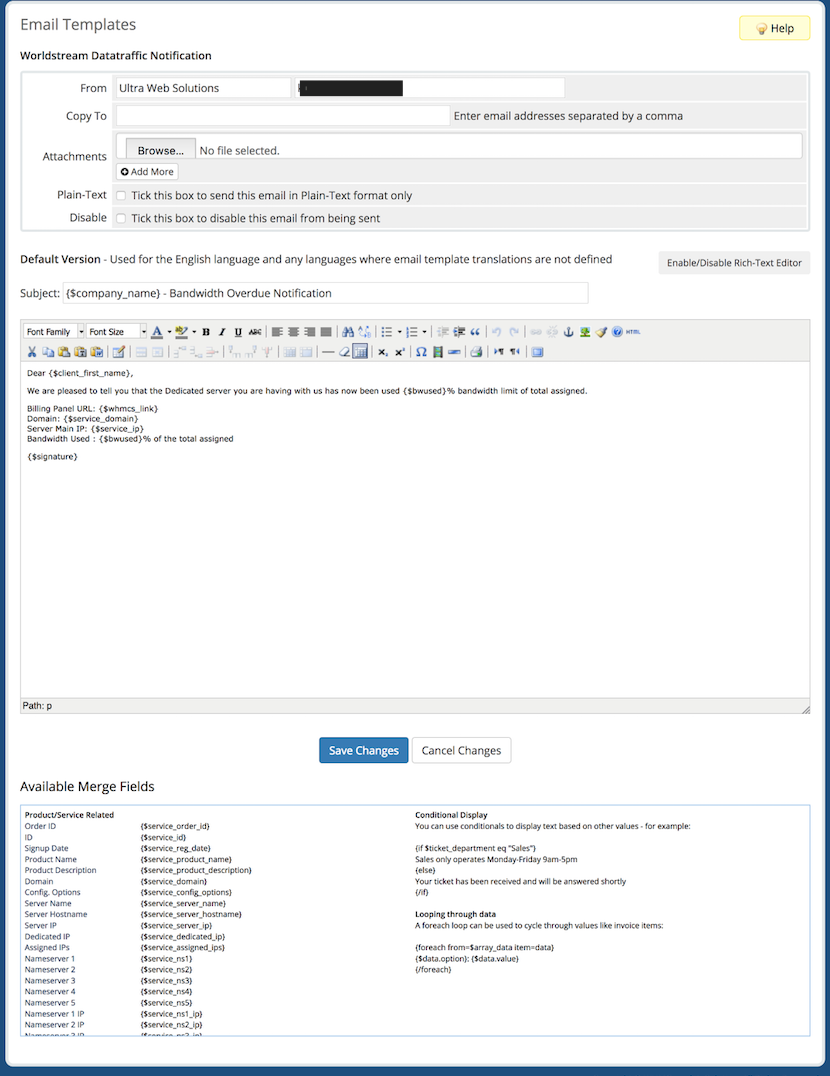 WHMCS Module - Worldstream Server Automation