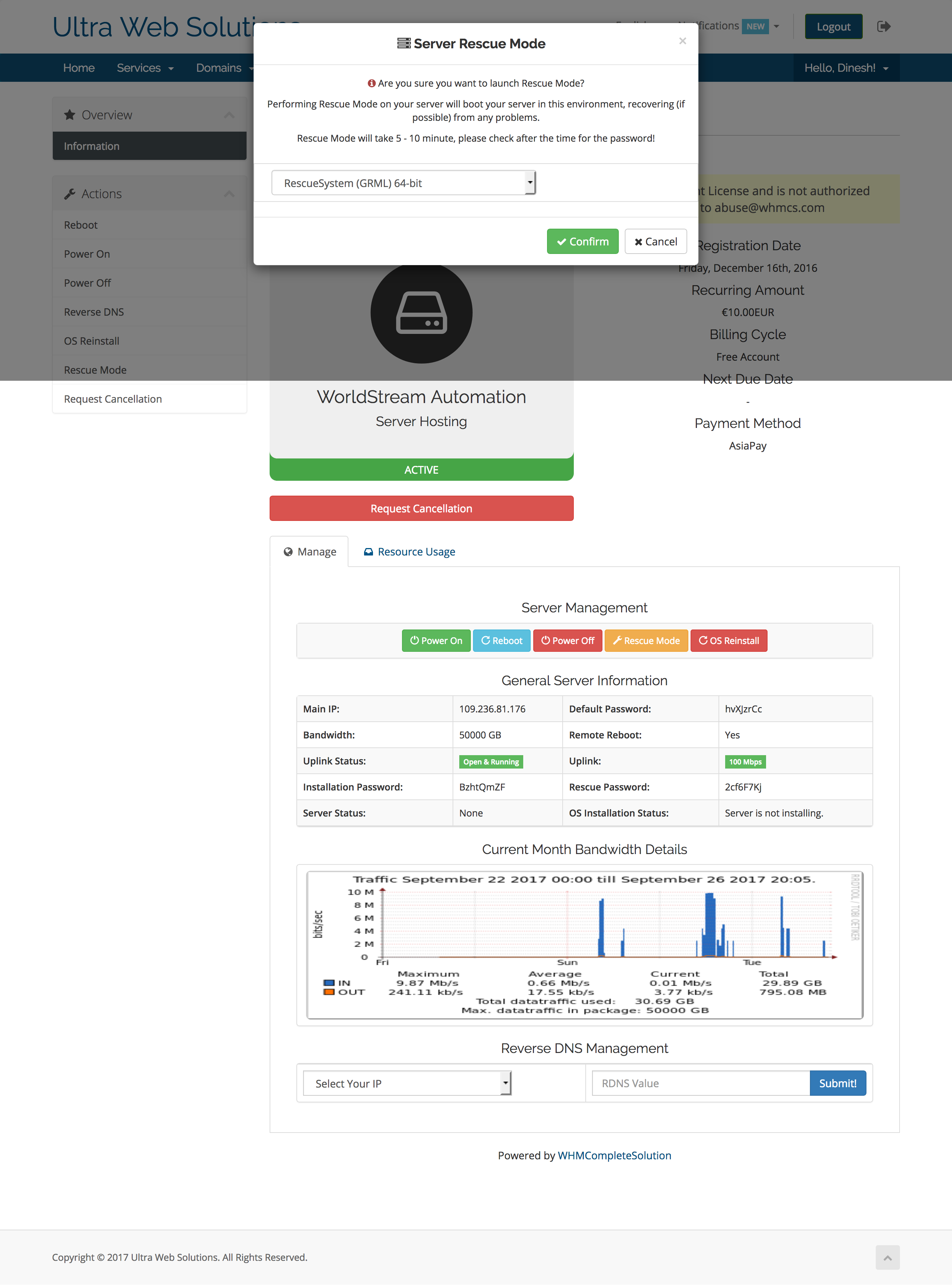 WHMCS Module - Worldstream Server Automation